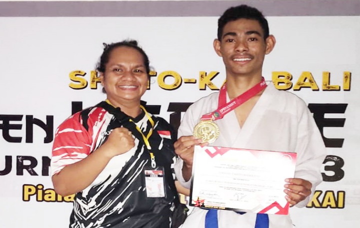SHOTO-KAI Sikka Sumbang Emas Perdana untuk NTT di Bali Open Turnamen Karate 2023